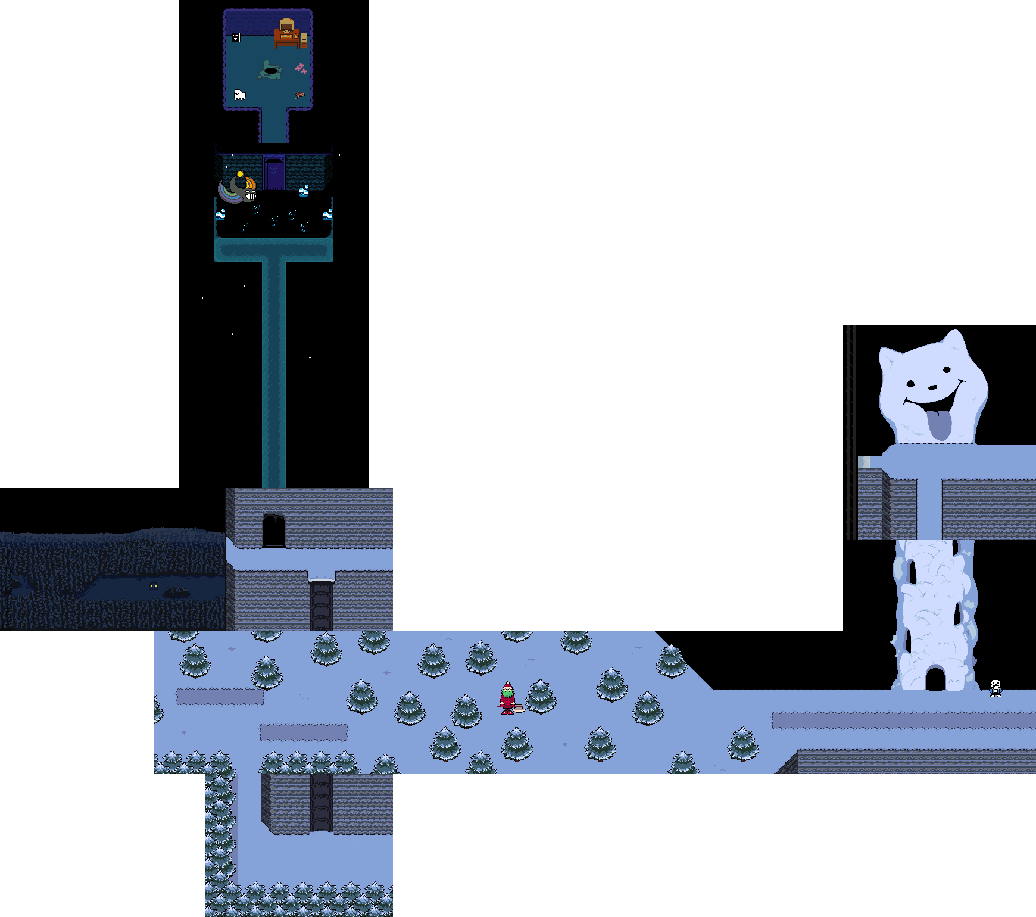 File:Snowdin map Forest.png - The Undertale Wiki