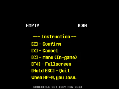 Start Menu - The Undertale Wiki
